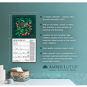 Backyard Foraging 2023 Wall Calendar: Discover Edible Plants and Kitchen Inspiration by Ellen Zachos | 12" x 24" Open | Amber Lotus Publishing