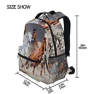MFTJYO Horse Backpacks for Girls Boys School Backpack Horses Kids School Bags 3D Animal Print Lightweight Student Elementary 3rd 4th 5th Grade Shoulder Bag