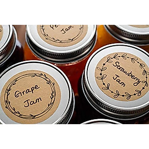 MONEST (500pc/Roll) 2" Label Stickers for Jars and Lids -(Floral BnW)- Pantry Labels | Mason Jar Labels | Sticker Labels | Canning Labels | Spice Labels | Bottle Labels | Mason Jar Labels