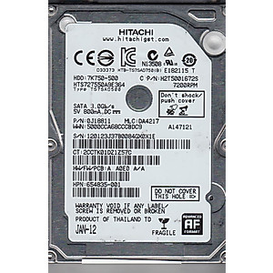 HTS727550A9E364, PN 0J18811, MLC DA4217, Hitachi 500GB SATA 2.5 Hard Drive (Renewed)