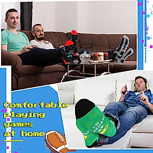 6 Pairs Funny Do Not Disturb I'm Gaming Socks Gamer Cotton Socks Novelty Socks Console Game Printed Christmas Santa Gifts Ideas for Teens, Husband, Boyfriend, Men, Fathers, Grandpas,