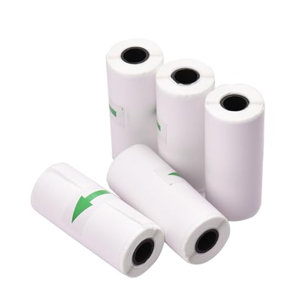 YDuupxe 5Pcs Thermal Sticker Paper White Self Adhesive Rolls 57 * 25mm Mini Printer Receipt Papers Used for Photo Label Small Ticket Printing (Adheisve)