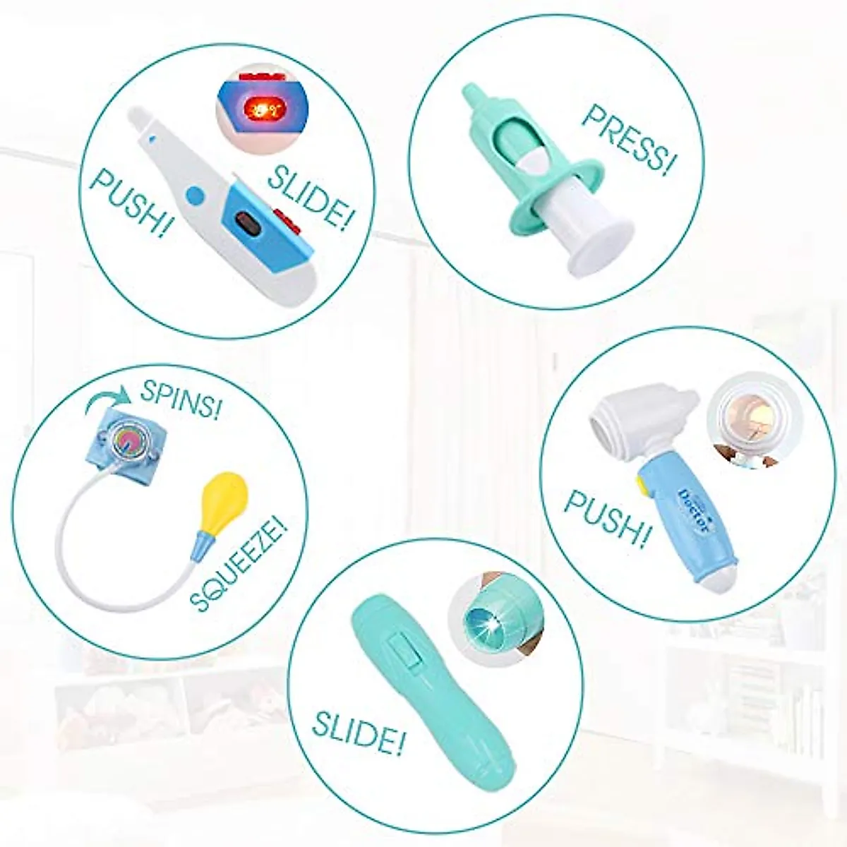 MCFANCE Toy Doctor Kits 48Pcs Pretend Play Doctor Kit Toys Stethoscope Medical Kit Imagination Play for Kids 3 Years