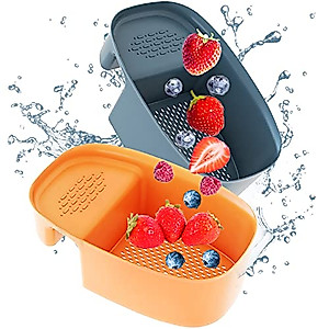 HLWDFLZ 2PCS Sink Drain Strainer Basket - Kitchen Hanging Sink Drain Basket for Wash Vegetables Fruits and Filter Kitchen Food Scraps Catcher