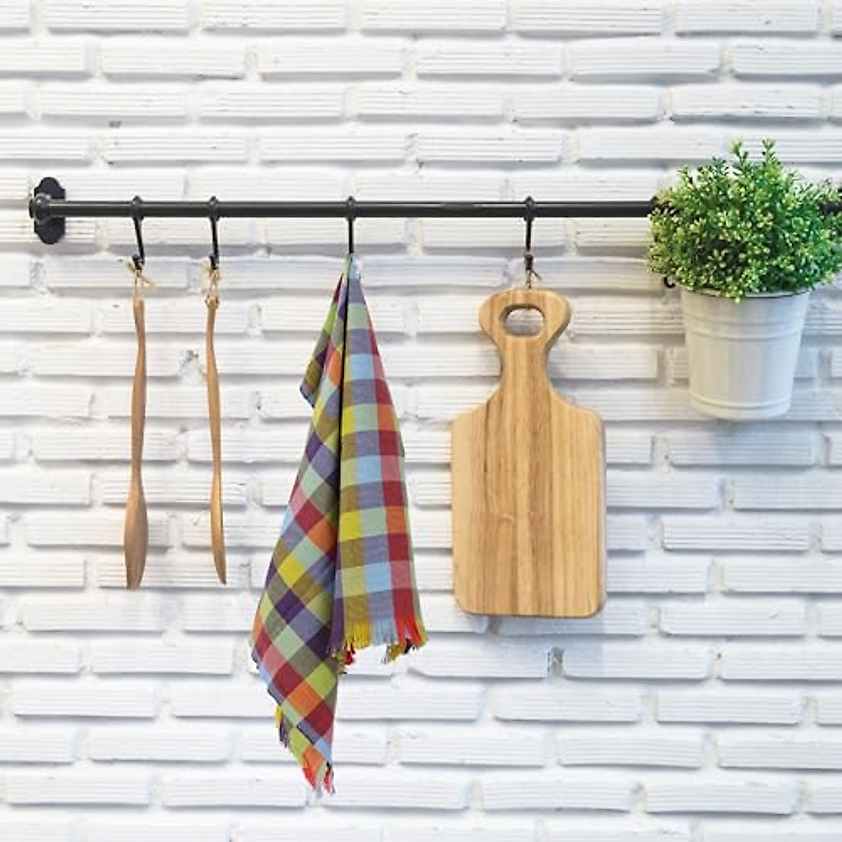 PÜSKÜL - Kitchen Towels Set of 6, 100% Turkish Cotton Soft Absorbent Quick Dry Dish Cloths, Buffalo Plaid Tea Towels with Fringe (26 X 18 Inches, Multi Color Tropical)