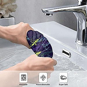 Shark Hand Face Towels Blue Microfiber Towels Soft Bath Towel Absorbent Hand Towels Multipurpose for Bathroom Hotel Gym and Spa Towel 15.7x27.5 Inch
