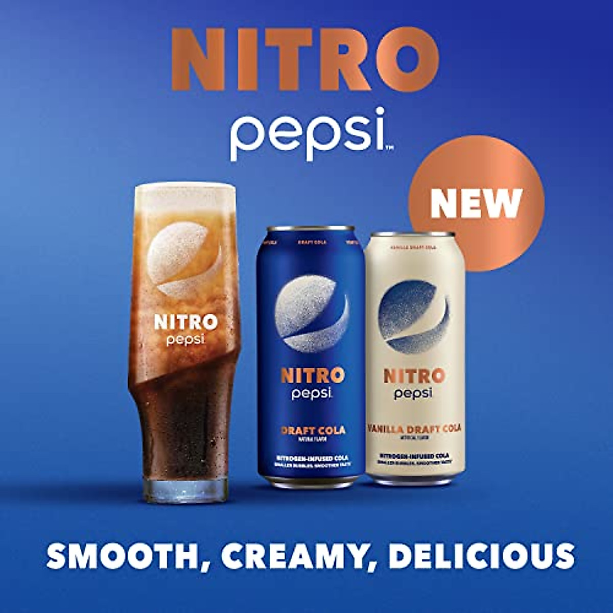 Pepsi Nitro, Draft Cola & Vanilla Draft Cola Variety Pack, 13.65oz Cans (12 Pack)