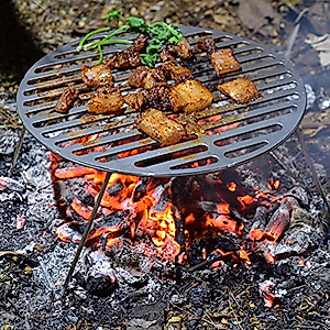 Boundless Voyage Titanium BBQ Grill Net with Folding Legs Outdoor Camping Hiking Grill Grate Ultralight Barbecue Charcoal Gridiron