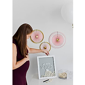 Pearhead So Little So Loved Wooden Elephant Token Frame, Little Wishes Signature Baby Shower Guestbook Alternative, Gender-Neutral Pregnancy Keepsake With 65 Signature Tokens and Pen, Gray and White