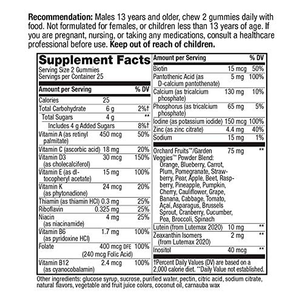 Nature’s Way Alive! Teen Gummy Multivitamin for Him, Fruit Punch Flavored