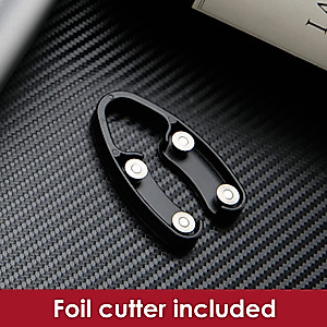 KEISSCO Compact Wine opener Vertical Lever Corkscrew Wine Bottle Opener with Foil Cutter & Extra Screw