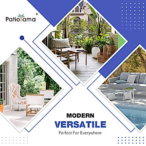 Patiorama 7 Piece Outdoor Furniture, All Weather Grey Wicker Sectional Sofa Set with Corner Sofa Chair Ottoman Table, Light Grey