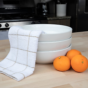 Arkwright Dish Towels for Kitchen - (Pack of 12) Soft, 100% Cotton Terry Dishcloths, Highly Absorbent & Quick Dry, Washcloths for Washing, Drying, and Cleaning Dishes, 12 x 12 in, Tan