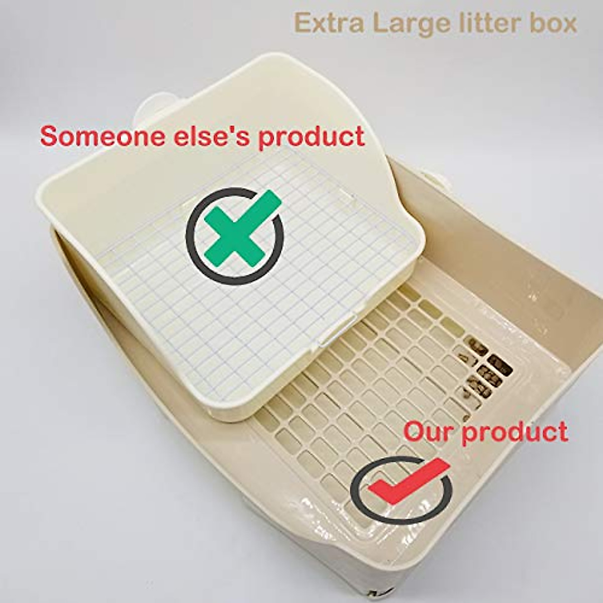 Linifar Extra Large Rabbit Litter Box, Pet Potty Corner Cage Toilet with Bonus Pads for Adult Bunny Guinea Pig Chinchilla Ferret