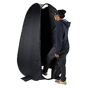 Fotodiox Collapsible Portable Indoor/Outdoor Changing Room - Black, 6'4" Tall, 3'6"x3'6" Base, Pop-up Dressing Tent