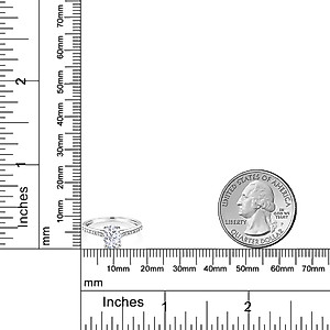 Gem Stone King 10K White Gold Gemstone Birthstone and White Diamond Engagement Ring | Oval 8X6MM | Wedding Anniversary Promise Ring For Women | Available In Size 5, 6, 7, 8, 9