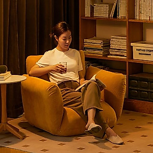 Adjustable Folding Sofa Chair,Lazy Sofa Chair with 5 Adjustable Position Armrests and Backrest for Home, Bedroom Floor Gaming Chair (Color : Green)