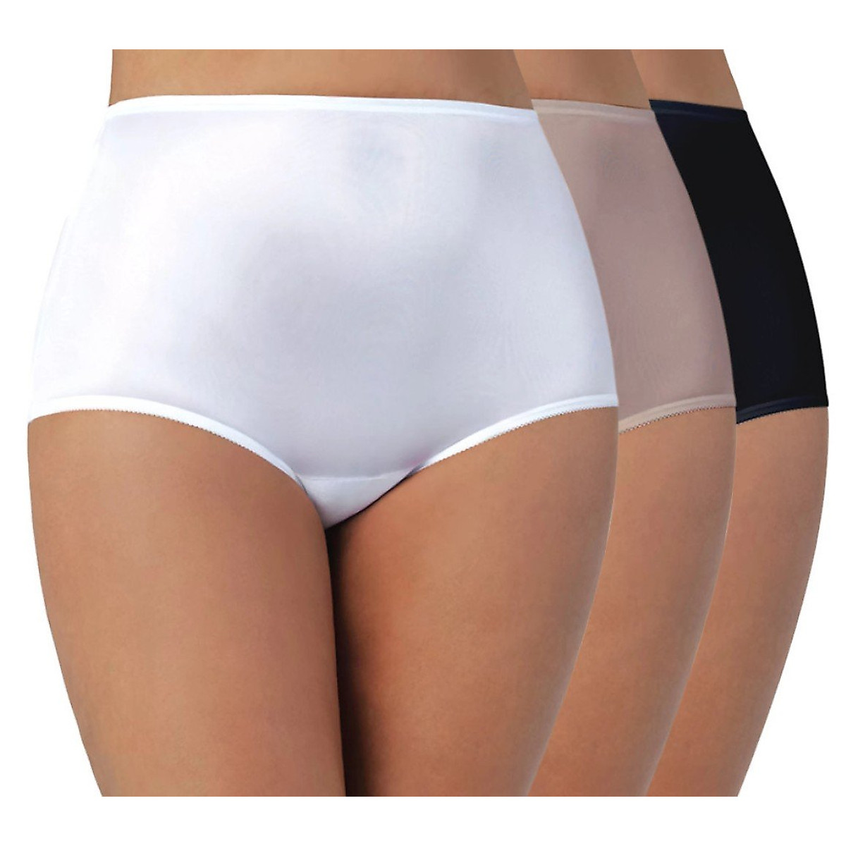 Vanity Fair Womens 3 Pack Perfectly Yours Ravissant Tailored Brief Panty 3 Pack - White/Black/Neutral 12 One Size