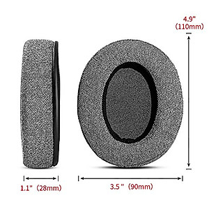 YunYiYi Replacement Upgrade Earpad Cups Cushions Compatible with Monoprice SonicSolace Active Multimedia Studio Headphones Memory Foam (Gray)