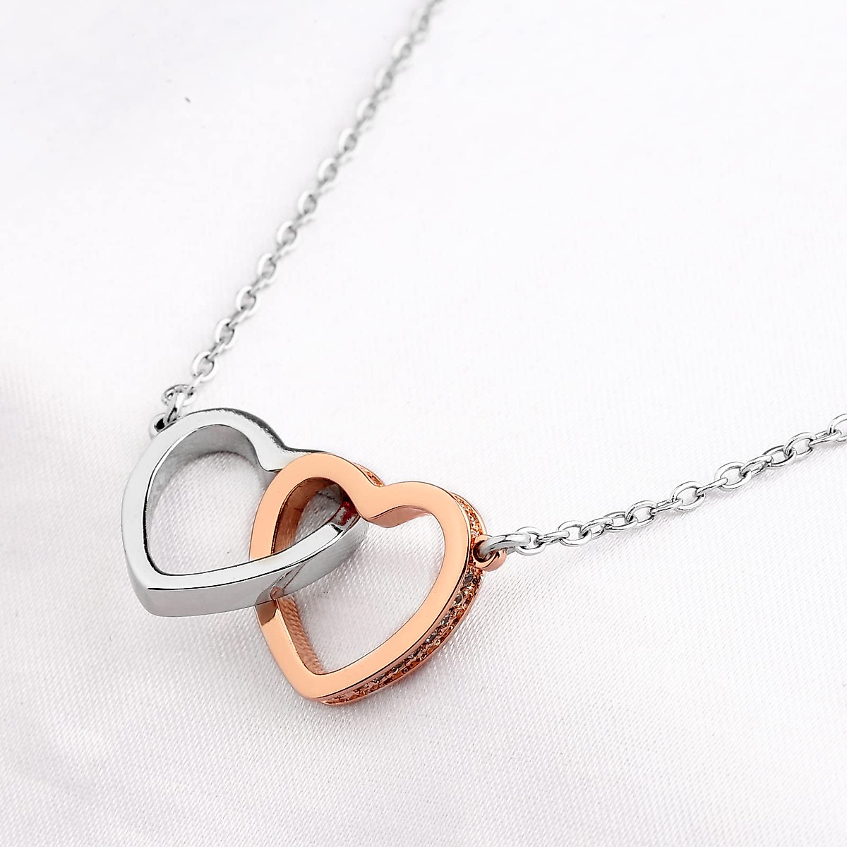PLITI Sobriety Gift Addiction Recovery Gift AA Alcoholics Anonymous Gift 12 Step Gift Sober Sobriety Interlocking Heart Necklace (Sobriety heart nec)