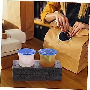 BCOATH 4 Pcs Cup Holder Milk Tea Holders Drink Carrier Tray to Go Coffee Holder Drink Carry Holder Cup Carrier Tray Tray Black Trays Takeout Cup Trays Cold Drink Pearl Cotton Sofa