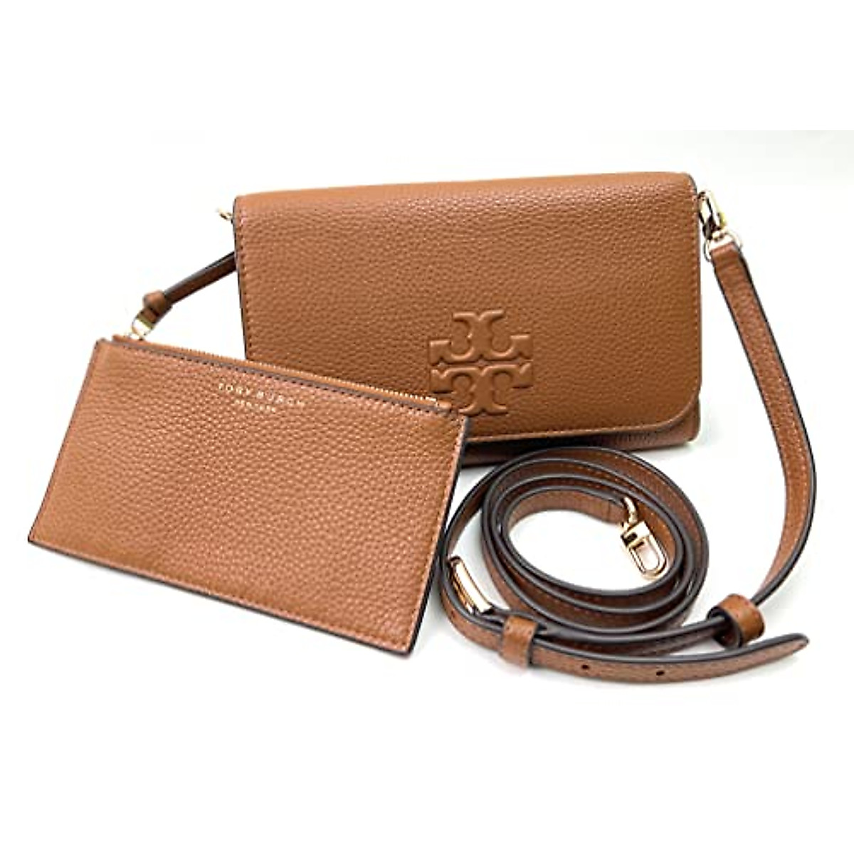 Tory Burch Women's Thea Flat Wallet Crossbody (Moose)