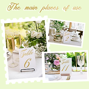 Generic Wedding Table Numbers 1-20| Gold Table Numbers for Party, Centerpiece, Wedding Reception, Birthday, Anniversry - Elegant Seating Chart Display Cards for Table Number Holders