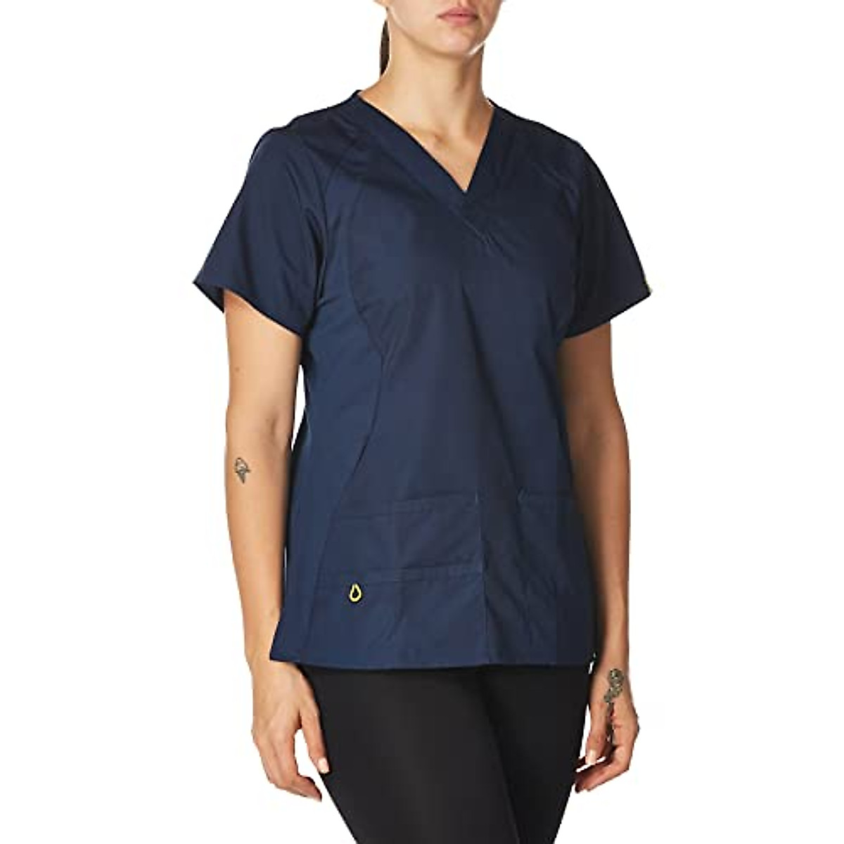 WonderWink Womens Origins Lima Plus Size Women's Top Medical Scrubs Shirt, Navy, XX-Large US