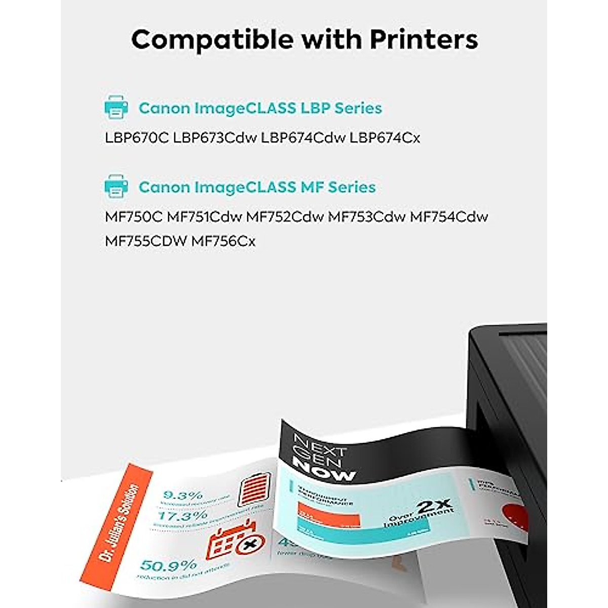 TESEN 069 Compatible Toner Cartridge Replacement for Canon CRG-069 069 Toner Cartridge Using with Canon Imageclass LBP674Cdw MF753Cdw MF751Cdw Printer 4-Pack