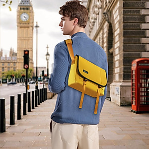 SIMTOP Crossbody Messenger Bag iPad Bag Shoulder Messenger Bag Durable Crossbody Shoulder Bag for Commuters and Travelers Water Resistant Scratch and Wear Eesistance Versatile YKK Zipper. (Yellow)