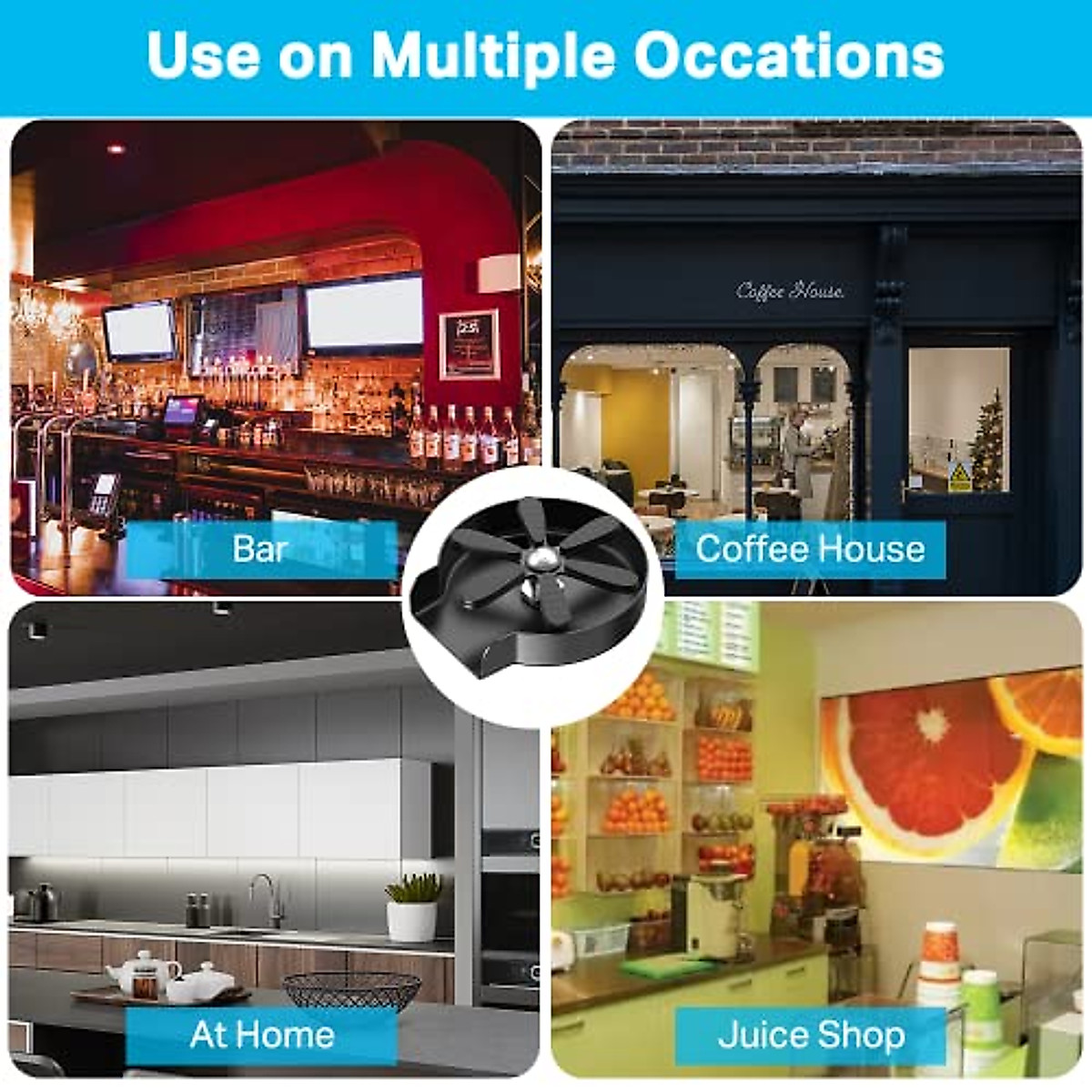 Kitchen Sink Glass Rinser,Cup Cleaner for Sink,Automatic Sink Bottle Washer,High Pressure Cup Baby Bottle Washer Sink Attachment Metal Black,Faucet Glass Cleaner for Home Bar Cup Sprayer for Sink