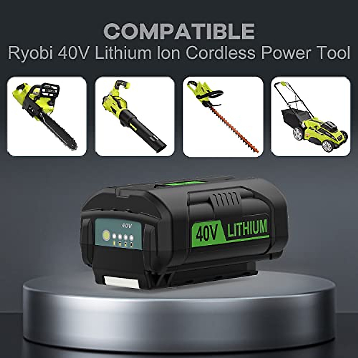 AYTXTG 40V 6.5Ah Lithium-ion Battery for Ryobi 40V Volt Battery Cordless Tools OP4040 OP4026 OP4030 OP4050 OP4060A Ryobi 40V Battery with Ryobi 40v Charger OP401