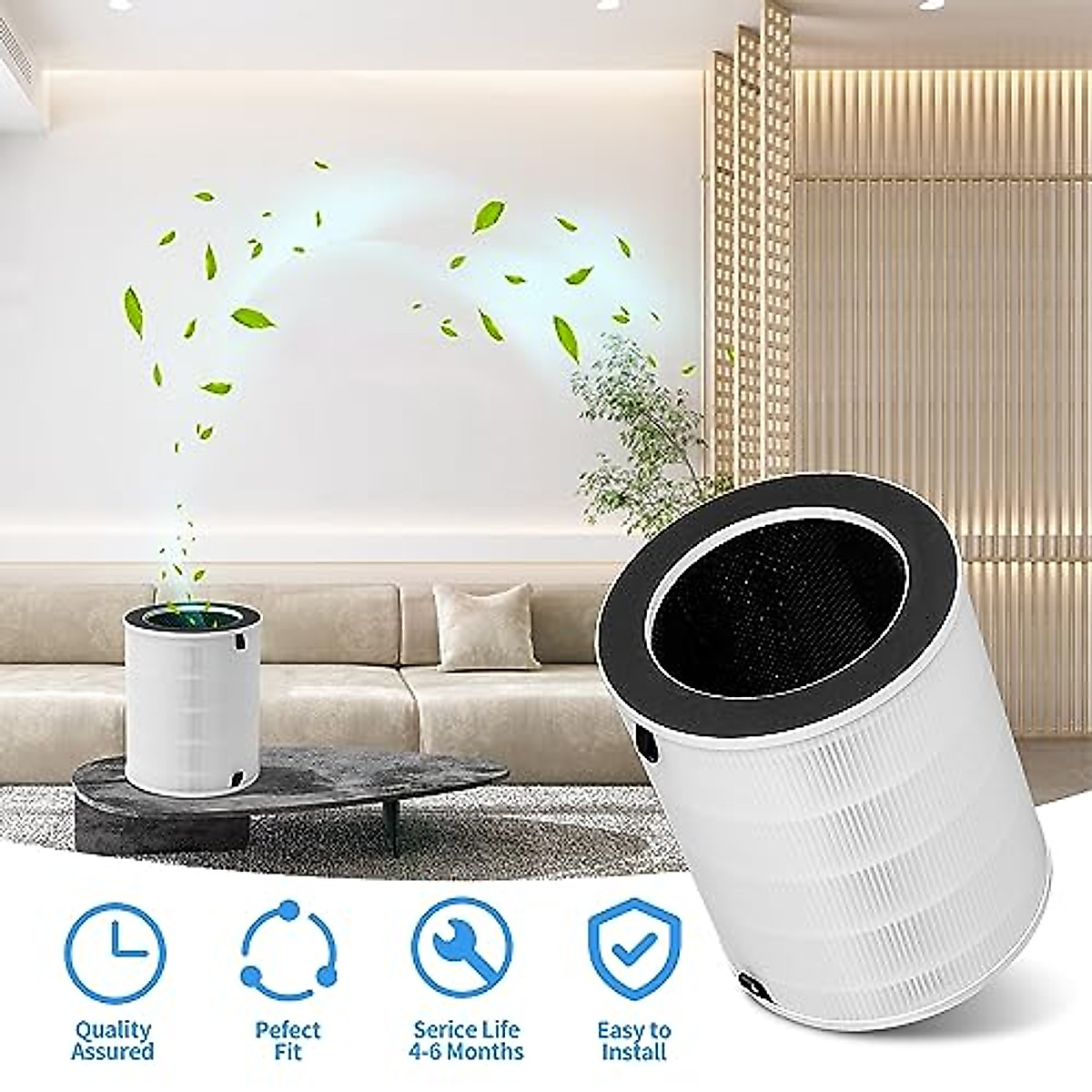 GoKBNY 2-PACK Max/Mage/Mage Pro Replacement Filter Compatible with MAX/MAGE/MAGE PRO Air Purifier and Sans/Air-Honati/Compass Home Smart/Taylor Swoden/Cuckoo CAC-J1510FW/Rosewill RHAP-20001, RHAP-20002