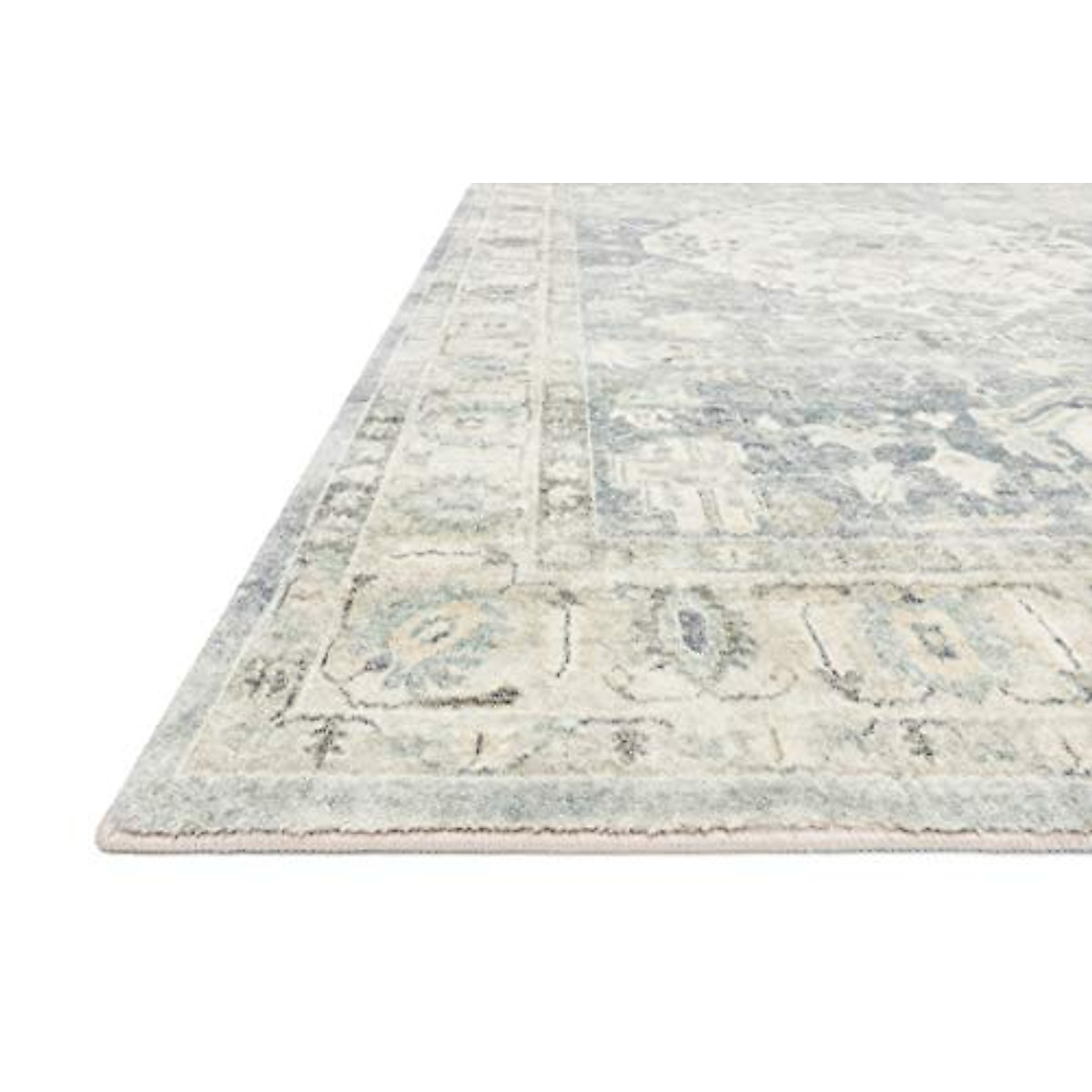 Loloi II Rosette Collection ROS-07 Denim/Fog, Traditional 7'-6" x 9'-6" Area Rug