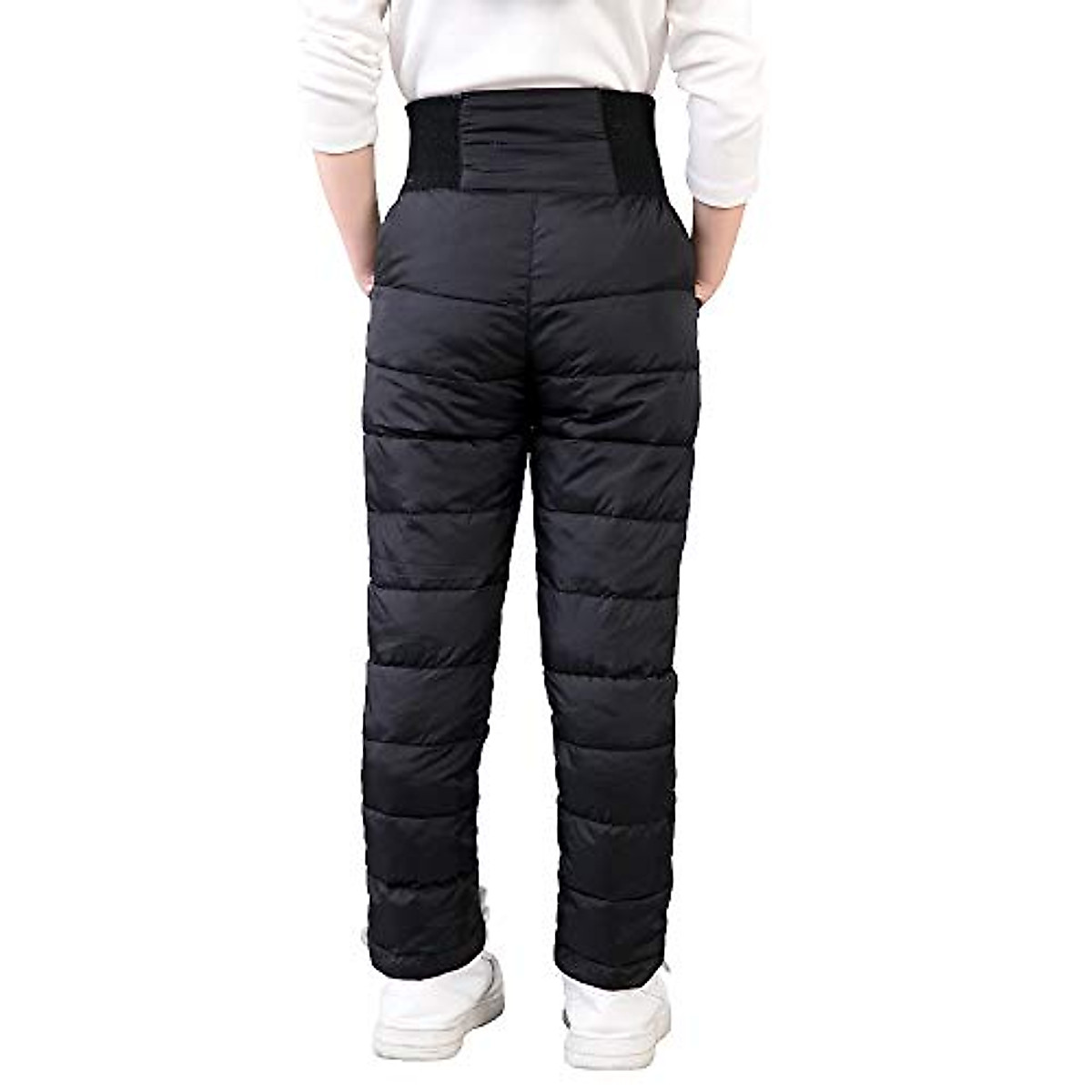 UGREVZ Girls Boys Snow Pants 2-9 Years Old Thick Winter Warm Pants Girl Activewear Clothes(A0001Black-8)