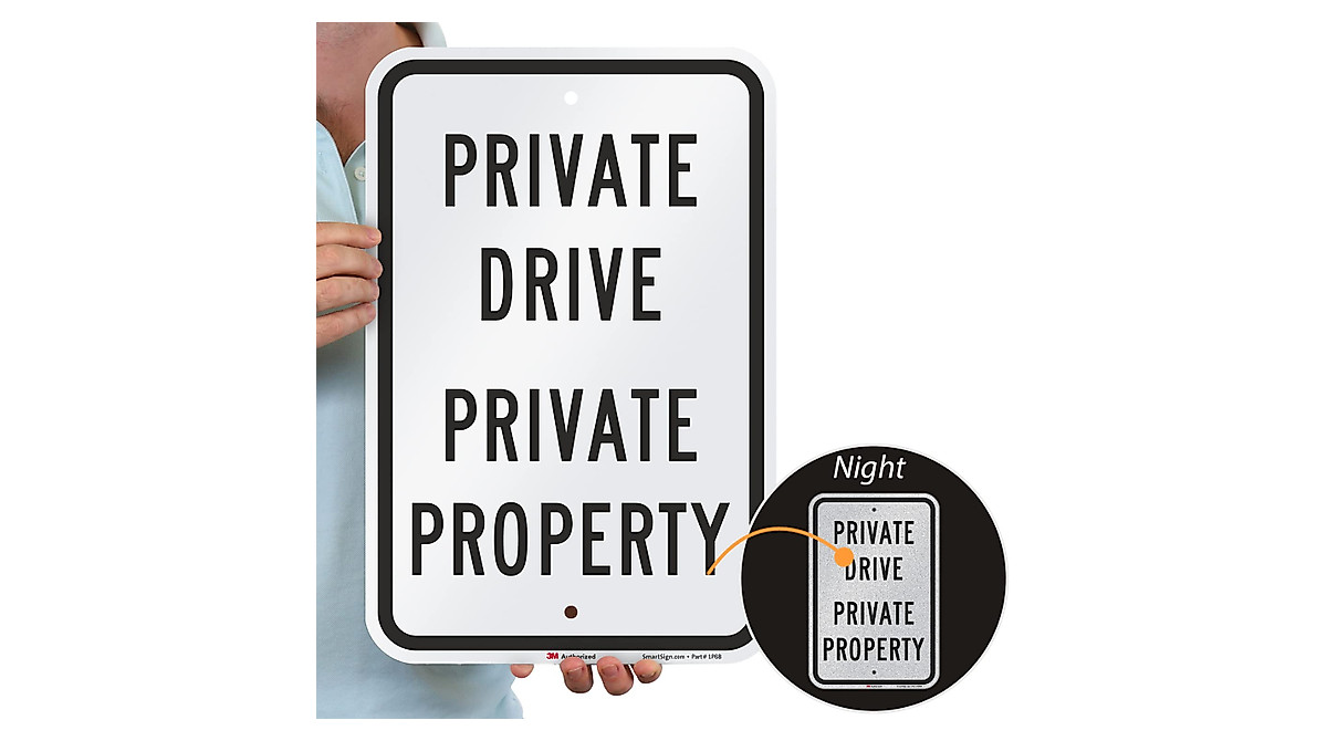 SmartSign Private Drive Sign - Durable 3M Reflective Aluminum