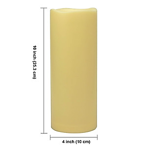 1 Pack Waterproof Outdoor Flameless Candle with Remote Large 4” x 10” Battery Operated Electric LED Pillar Candle for Gift Home Décor Party Wedding Supplies Garden Halloween Christmas Decoration
