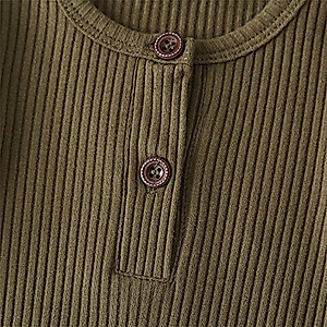 iddolaka Unisex Newborn Baby Boy Girl Short Sleeve Button Romper Jumpsuit One-Piece Outfits Solid Color Clothes (Green, 3-6Months)