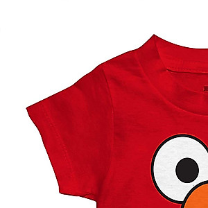 Sesame Street Short Sleeve T-Shirt Short Sleeve Tee - Elmo & Cookie Monster Big Face Tee (Elmo, 3T)