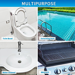 4TH Pumice Stone for Toilet Bowl Cleaning,Scouring Stick with Handle,Powerfully Away Limescale Stain,Hard Water Ring, Calcium Buildup,Iron,Rust.Remover for Tile Bath-tub - 2 Pack