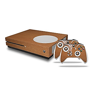 WraptorSkinz Decal Vinyl Skin Wrap Compatible with Xbox One S Console and Controllers - Wood Grain - Oak 02