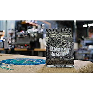 Wake The Hell Up! 12oz Ultra-Caffeinated Blueberry Ground Coffee, Low Acid, Medium-Dark Roast