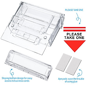 Outdoor Business Card Holder Acrylic Business Card Holder Wall Mount Clear Door Business Card Holder for Car with Take One Sticker for Office Store Trucks Wall, 4.25 x 1.46 x 2.87 Inch (3 Pcs)