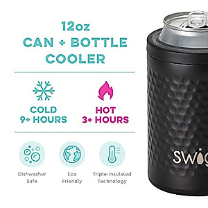 Swig Life Standard Can + Bottle Cooler, Stainless Steel, Dishwasher Safe, Triple Insulated Can Sleeve for Standard Size 12oz Cans or Bottles (Blacksmith)