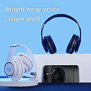 atinetok Bluetooth 5.0 Soft Earmuffs Stereo Head-Mounted Wireless Earphones - Built-in Mic Soft Earmuffs Light Weight Subwoofer Live 5.0 Over Ear Hi-Fi Noise Cancelling Bluetooth Sports