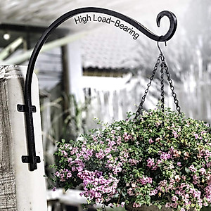 AJART Plant Hanger Bracket Outdoor: 16-Inch Metal Bird Feeder Wall Hook - Heavy Duty Plant Hanger Hooks for Hanging Flower Baskets