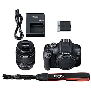 Canon EOS 2000D (Rebel T7) DSLR Camera w/18-55mm F/3.5-5.6 Zoom Lens + 2X 64GB Memory + Hood + Case + Filters + Tripod + More (35pc Bundle)