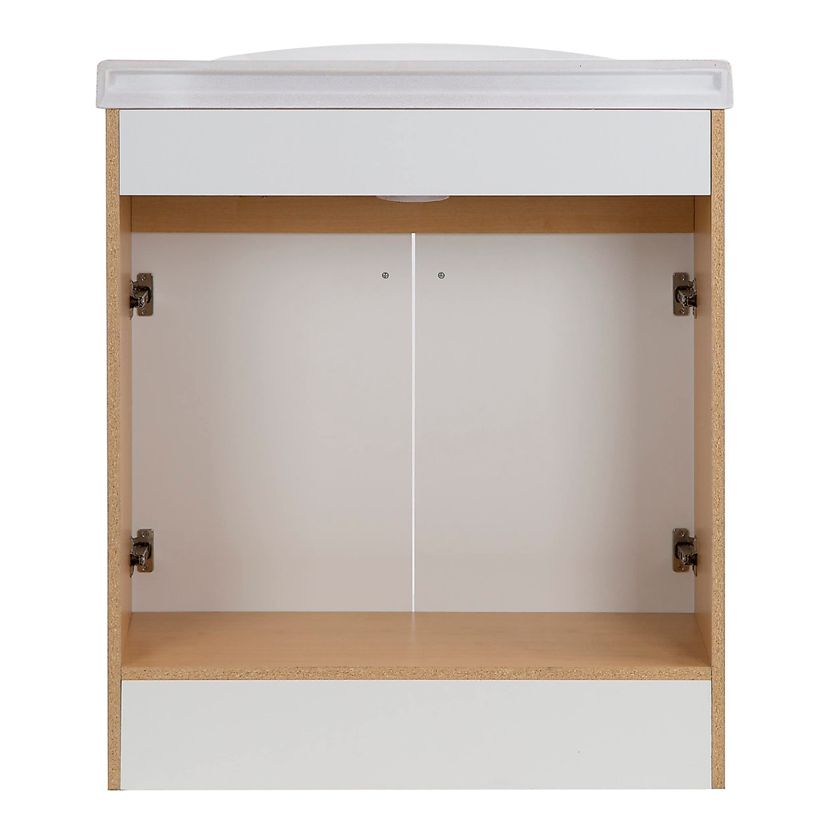 Spring Mill Cabinets Zarna 31 Inch Bathroom Vanity with White Drop-in Single Sink Top, 2-Door Cabinet, 31" W x 18.78" D x 36.63" H, White