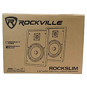 Rockville 2 RockSlim Black Home Theater 5.25" 240w Easy Wall Mount Slim Speakers