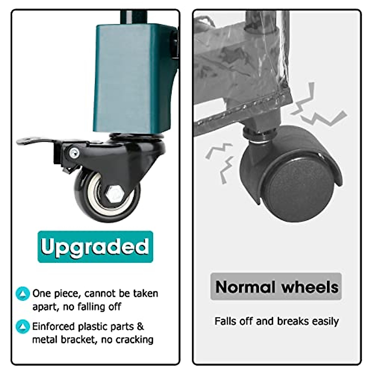 Worth Garden 4 Tier Mini Greenhouse w/Upgraded Castors Wheels - Portable Small Gardening Green House with PE Cover - Heavy Duty Swivel Castors with Brakes - 64''H x 27''L x 19''W Indoor & Outdoor